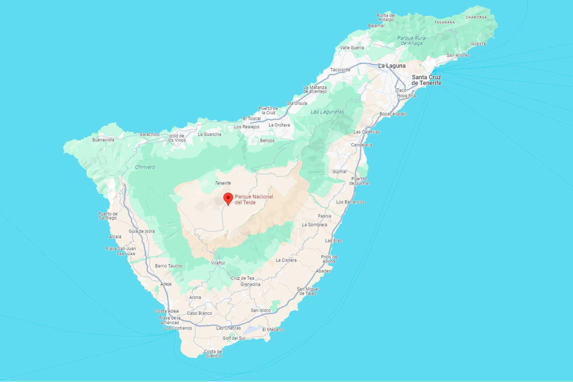Mapa del Parque Nacional del Teide